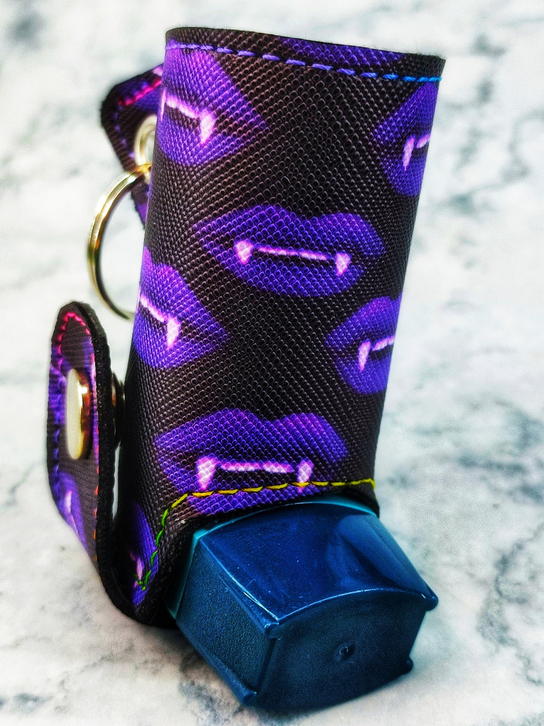 Vampire Fangs Asthma Inhaler Holder Cover Keyring, Fits Pump, Gothic ...