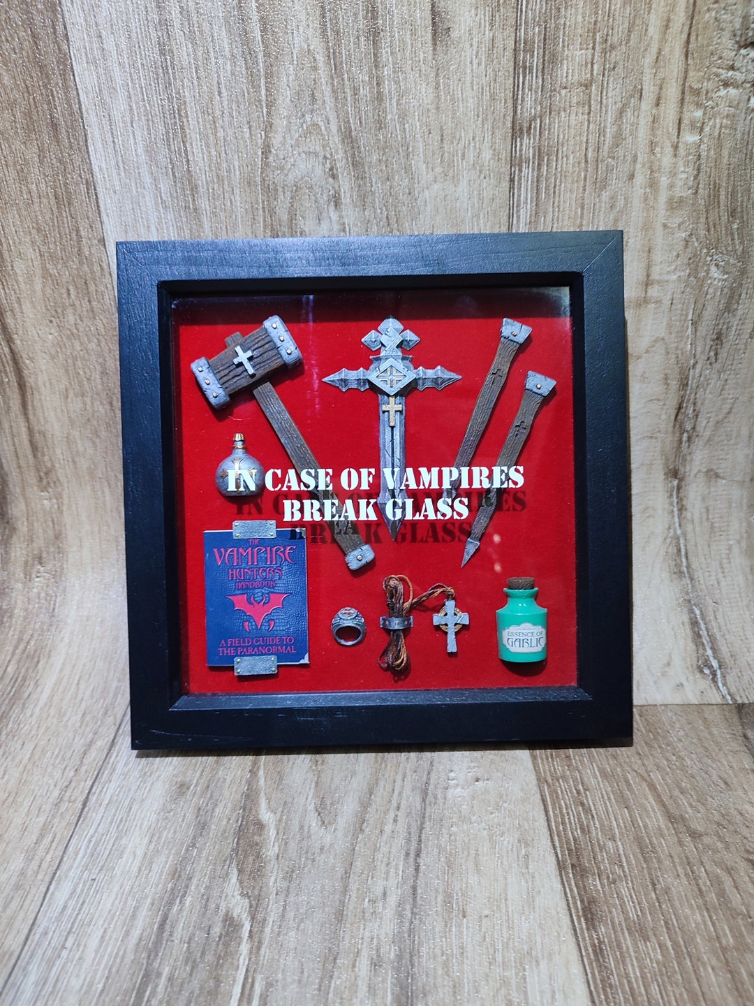 In Case of Vampires Break Glass 3D Shadowbox Wall Decoration Diorama ...
