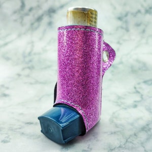 Glitter Pink Asthma Inhaler Holder Cover Keyring, Fits Pump, Asthmatic ...