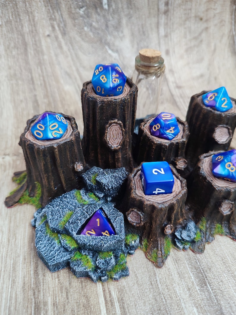 Forest Themed Dice-o-rama Dice Holder and Display, Tree Trunk, Fairy ...
