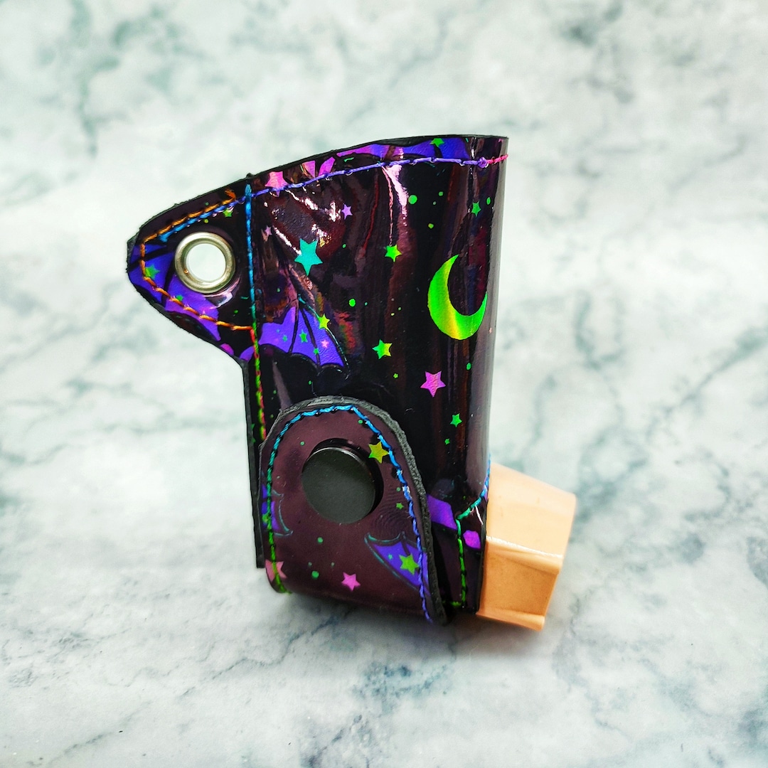 Holographic Rainbow Bats Asthma Inhaler Holder Cover Keyring Fits Pump ...