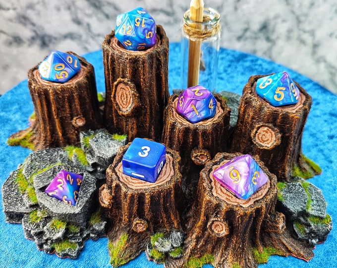 Forest Themed Dice-o-rama Dice Holder and Display, Tree Trunk, Fairy ...