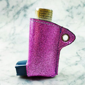Glitter Pink Asthma Inhaler Holder Cover Keyring, Fits Pump, Asthmatic ...