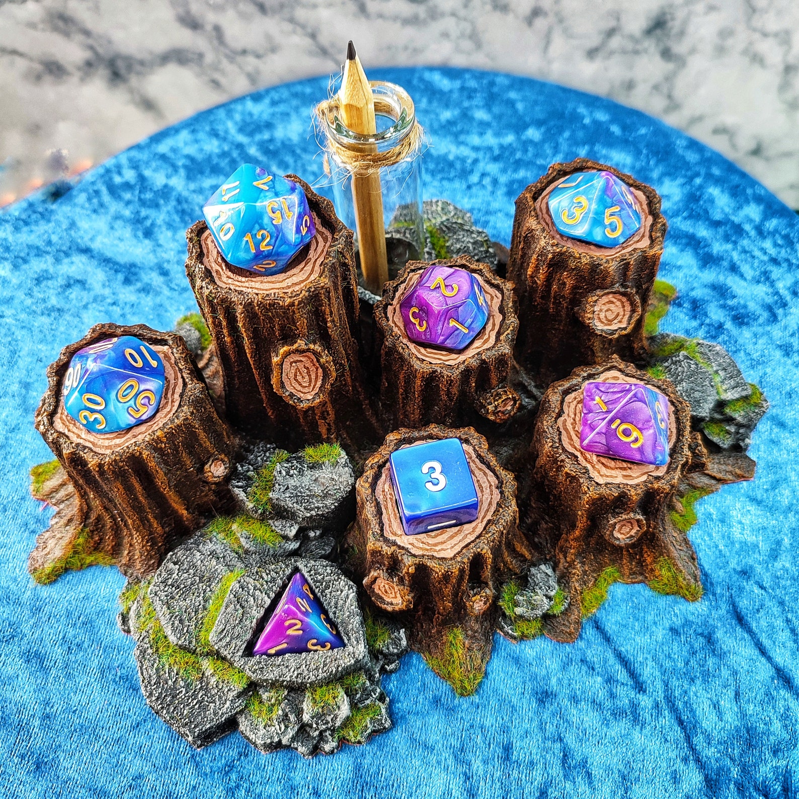 Forest Themed Dice-o-rama Dice Holder and Display, Tree Trunk, Fairy ...