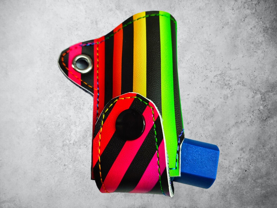 Rainbow Stripes Asthma Inhaler Holder Cover Keyring, Child's Pump ...
