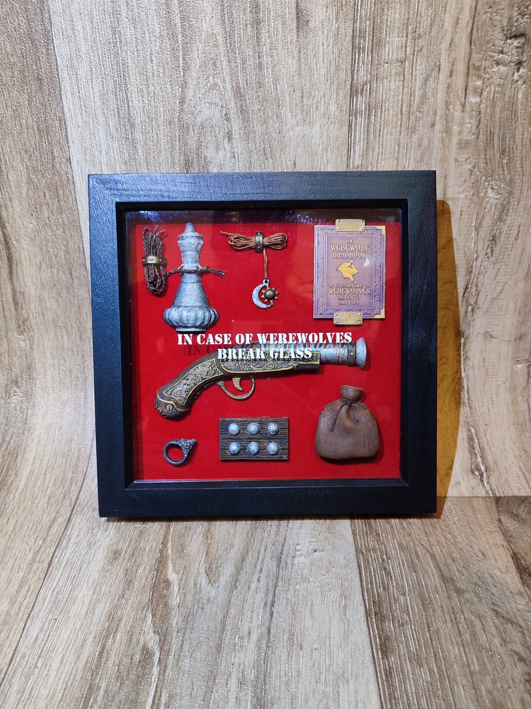 In Case of Werewolves Break Glass 3D Shadowbox Wall Decoration Diorama ...