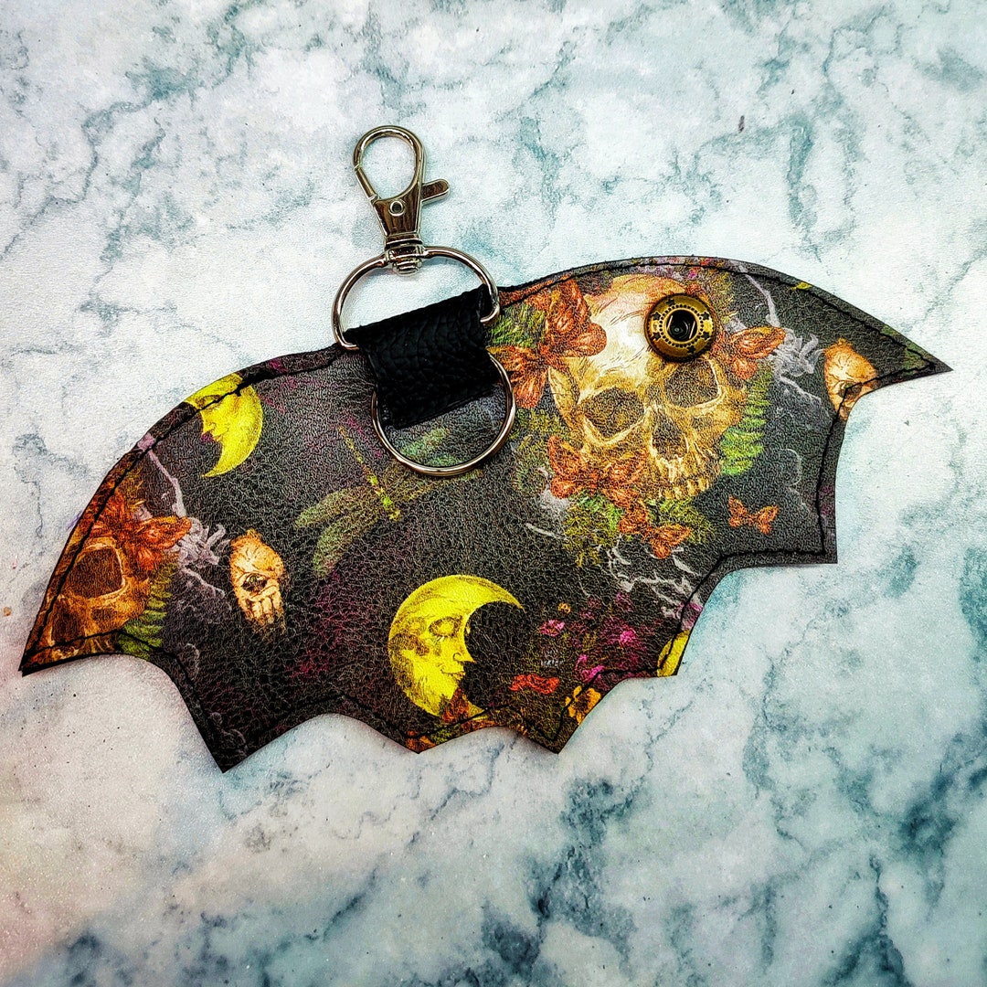 Skulls, Moons and Dragonflies Brown Batwing Key Cover, Key Holder ...