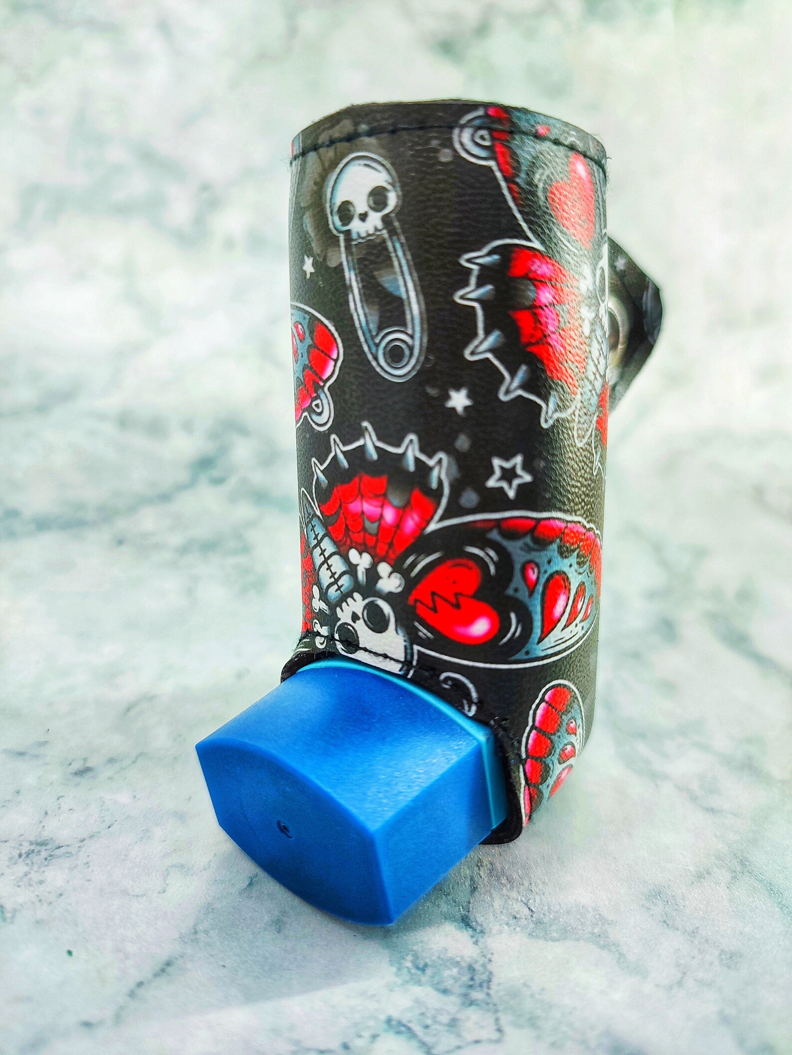 Gothic Purple Moth Night Butterfly Asthma Inhaler Holder Cover Keyring ...