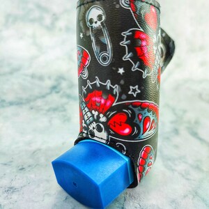 Gothic Purple Moth Night Butterfly Asthma Inhaler Holder Cover Keyring ...
