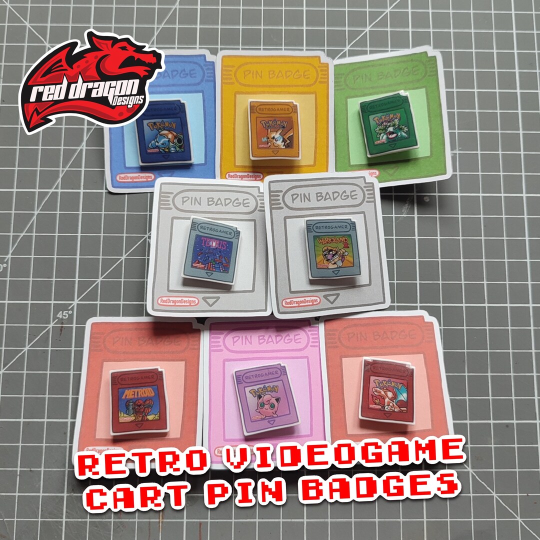 Handmade Videogame Cartridge Themed Pin Badges - Etsy