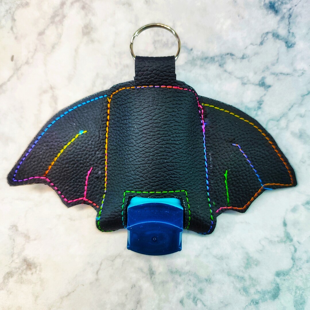 Gothic Bat Asthma Inhaler Holder Cover Keyring, Fits Pump, Gothic Gift ...