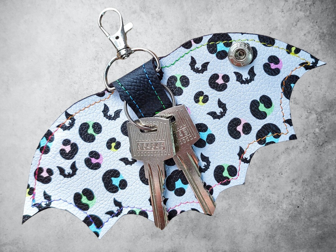 Leopard Bat Wing Key Cover, Key Holder, Keyfob, Gothic Gift, Goth ...