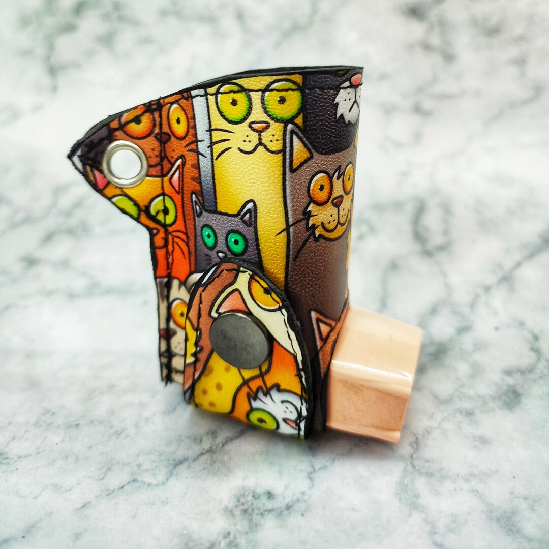 Cats Asthma Inhaler Holder Cover Keyring, Cute Cat, Animal Lover, Cat ...