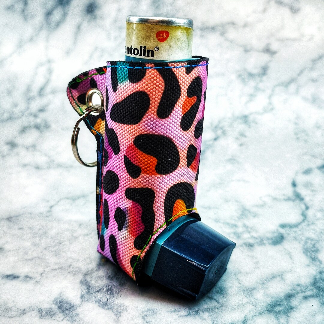 Rainbow Leopard Asthma Inhaler Holder Cover Keyring, Fits Pump, Gothic ...