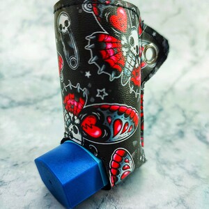 Gothic Purple Moth Night Butterfly Asthma Inhaler Holder Cover Keyring ...