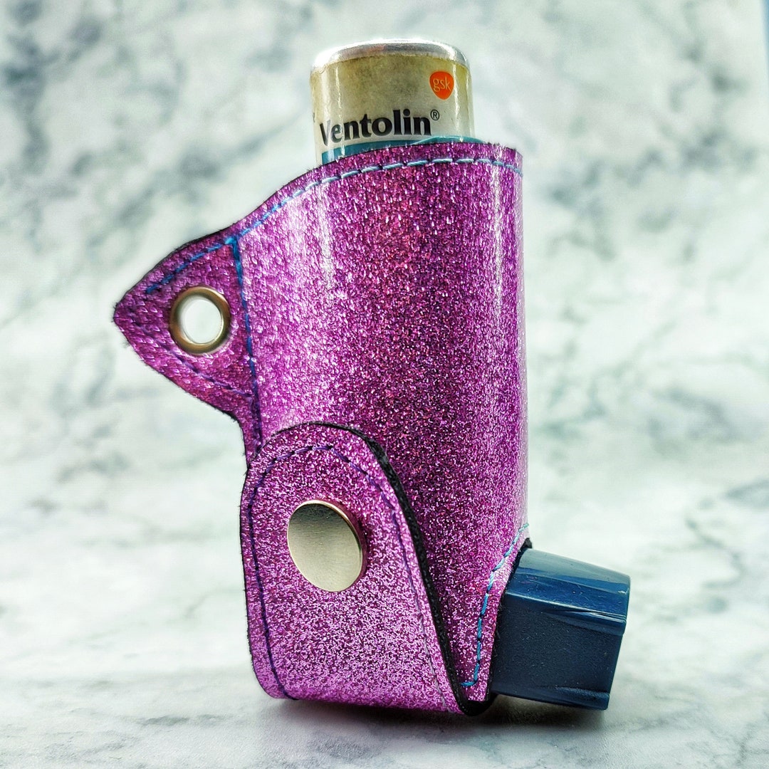Glitter Pink Asthma Inhaler Holder Cover Keyring, Fits Pump, Asthmatic ...