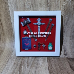 In Case of Vampires Break Glass 3D Shadowbox Wall Decoration Diorama ...