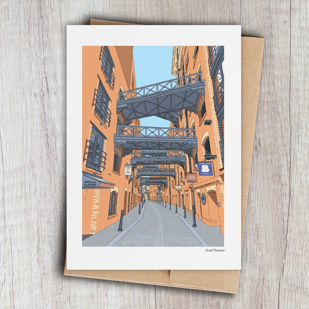 Shad Thames, Tower Bridge, London - 7x5" Greeting Card and Envelope ...