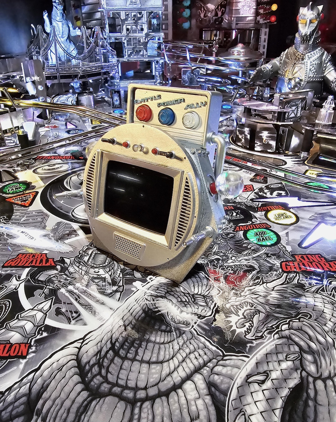 Godzilla Premium Super Geiger LCD Screen Scoop Mod for Stern Pinball ...