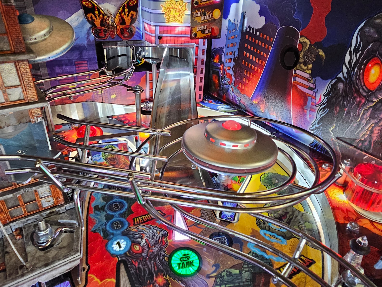 Stern Godzilla Pinball Light-up UFO Hoop Rail Mod Kit - Etsy