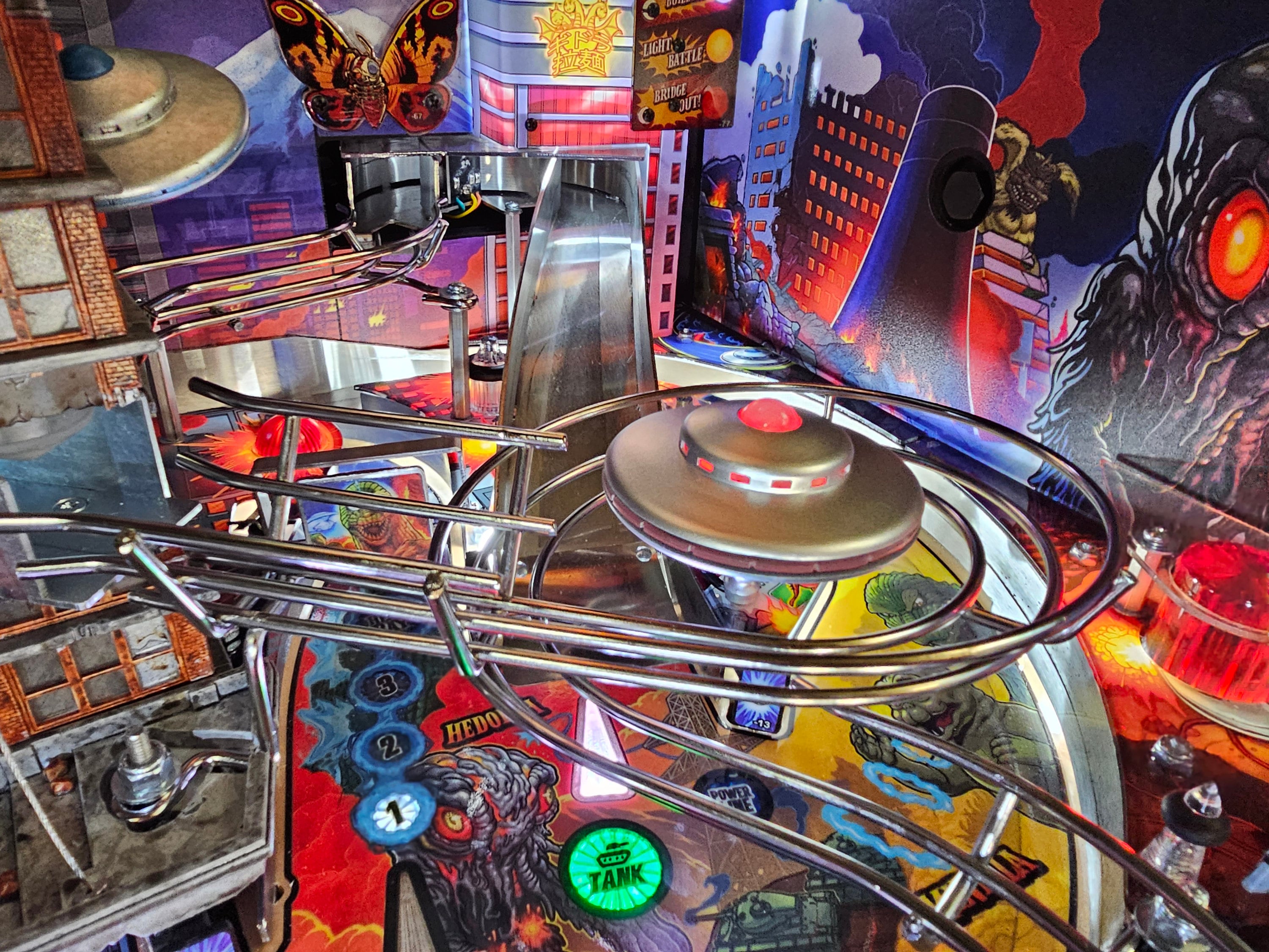 Stern Godzilla Pinball Light-up UFO Hoop Rail Mod Kit - Etsy