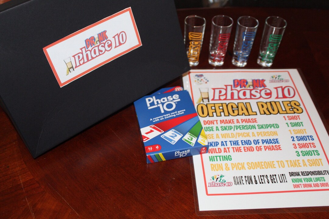 Drunken Phase 10 Adult Game Night - Etsy
