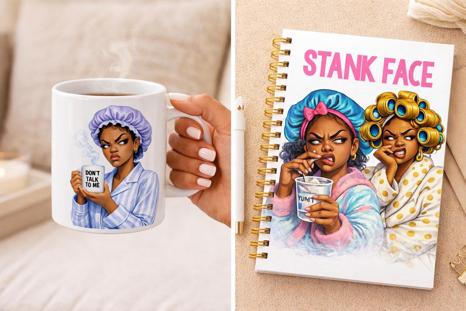 Stank Face PNG Bundle | Sassy Black Woman Clipart | Bonnet Girl PNG ...