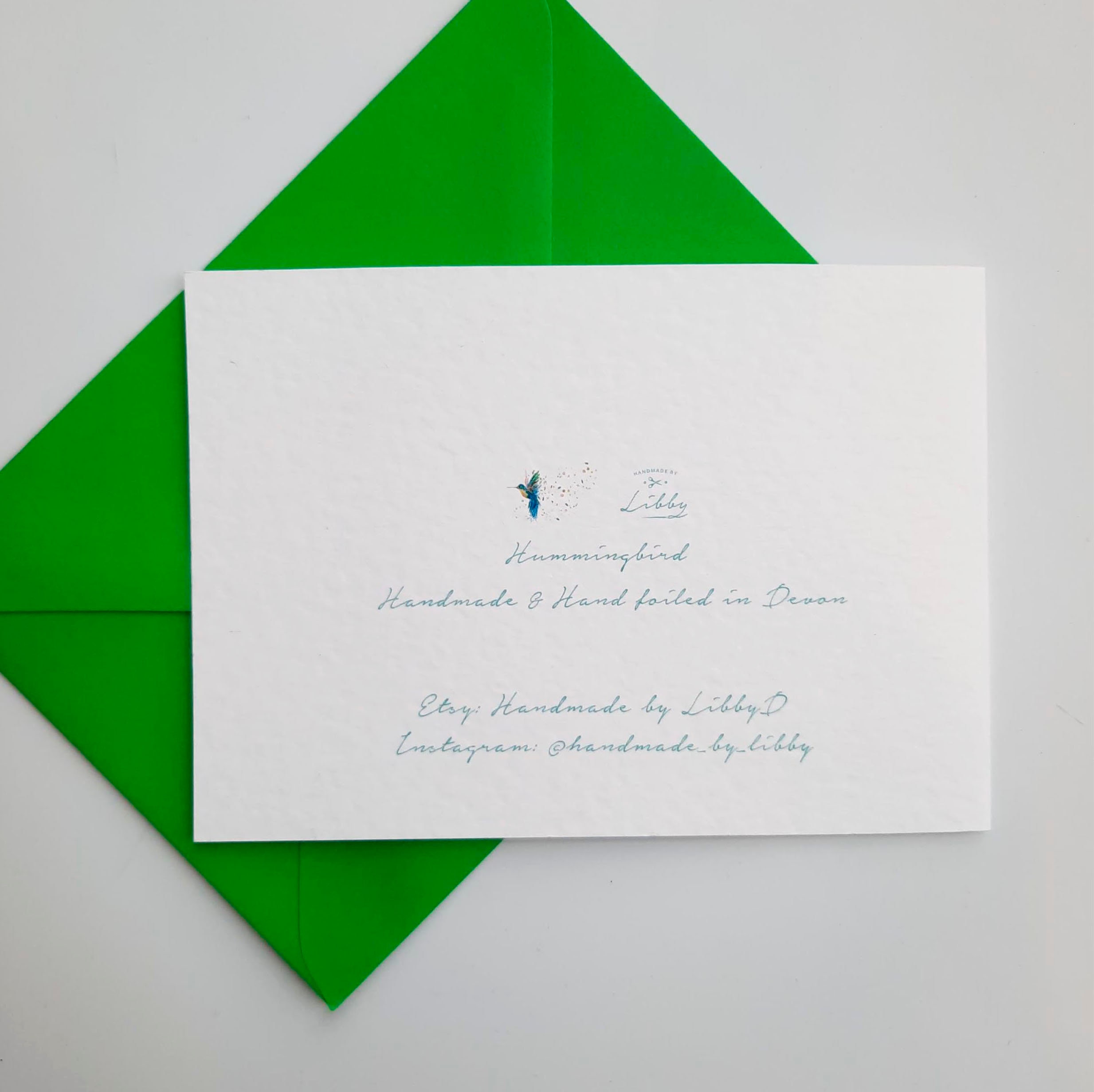 Hand Foiled Hummingbird Card - Etsy