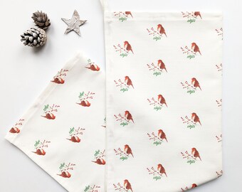 Christmas Robin Tea Towels - Etsy