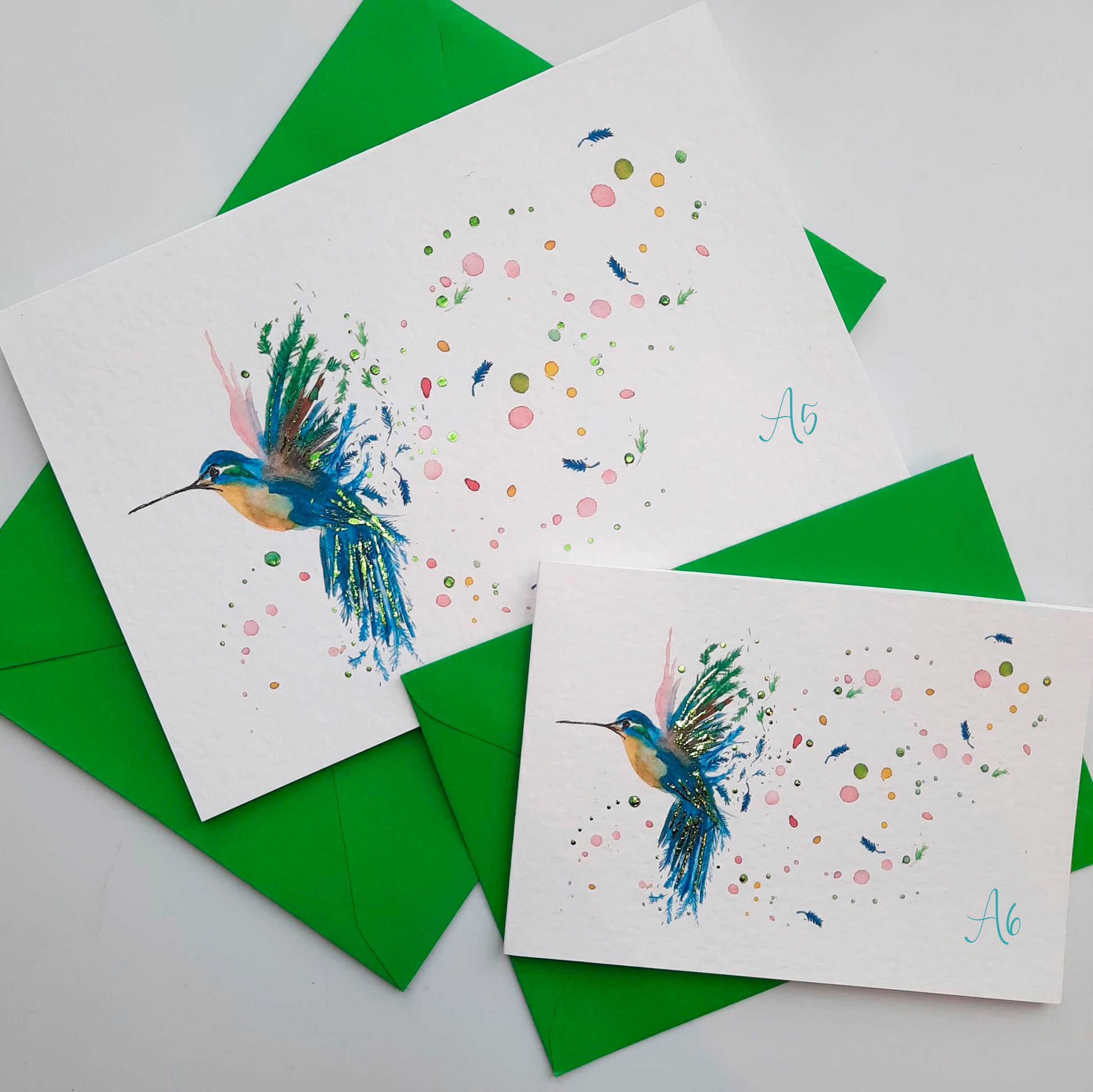 Hand Foiled Hummingbird Card - Etsy