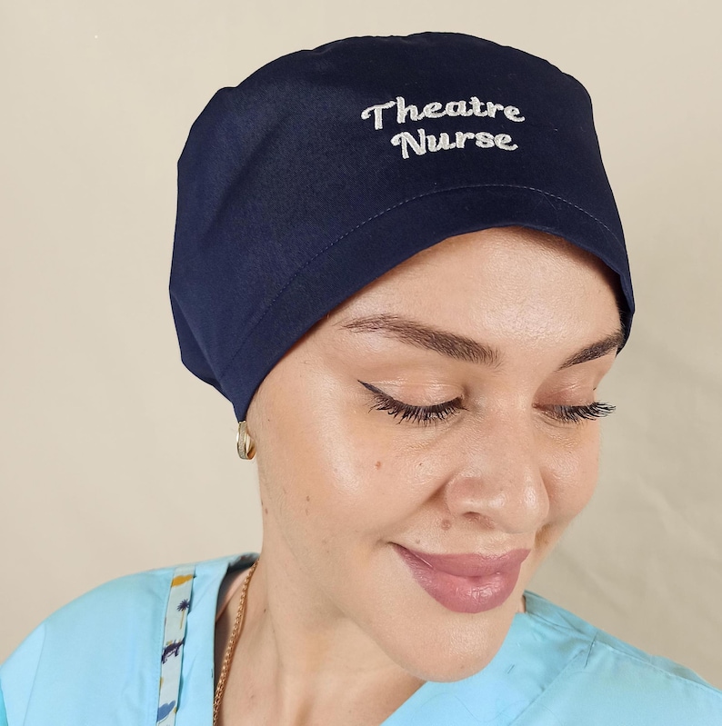 Operating Room Custom Scrub Caps for Women Satin Lined With Buttons ...