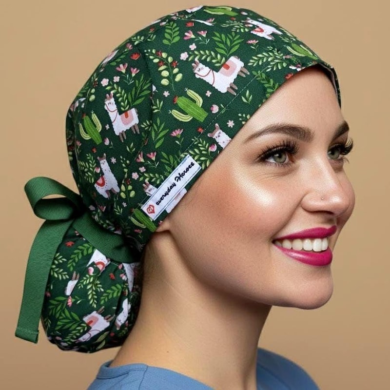Pink Cactus Scrub Cap - Etsy UK