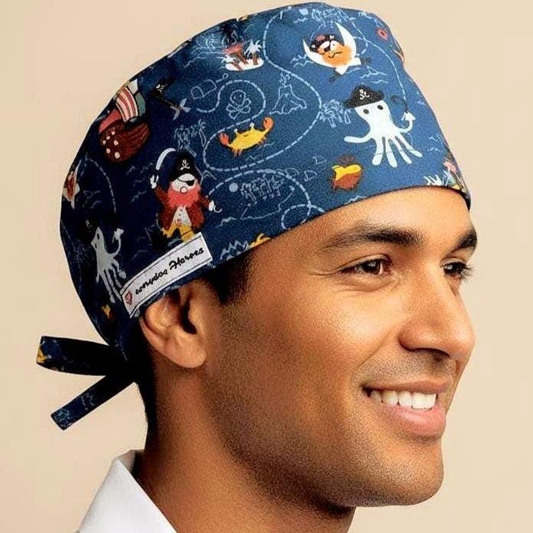Pirates of the Caribbean Scrub Cap Mens Surgeon Scrub Hat Medical ...