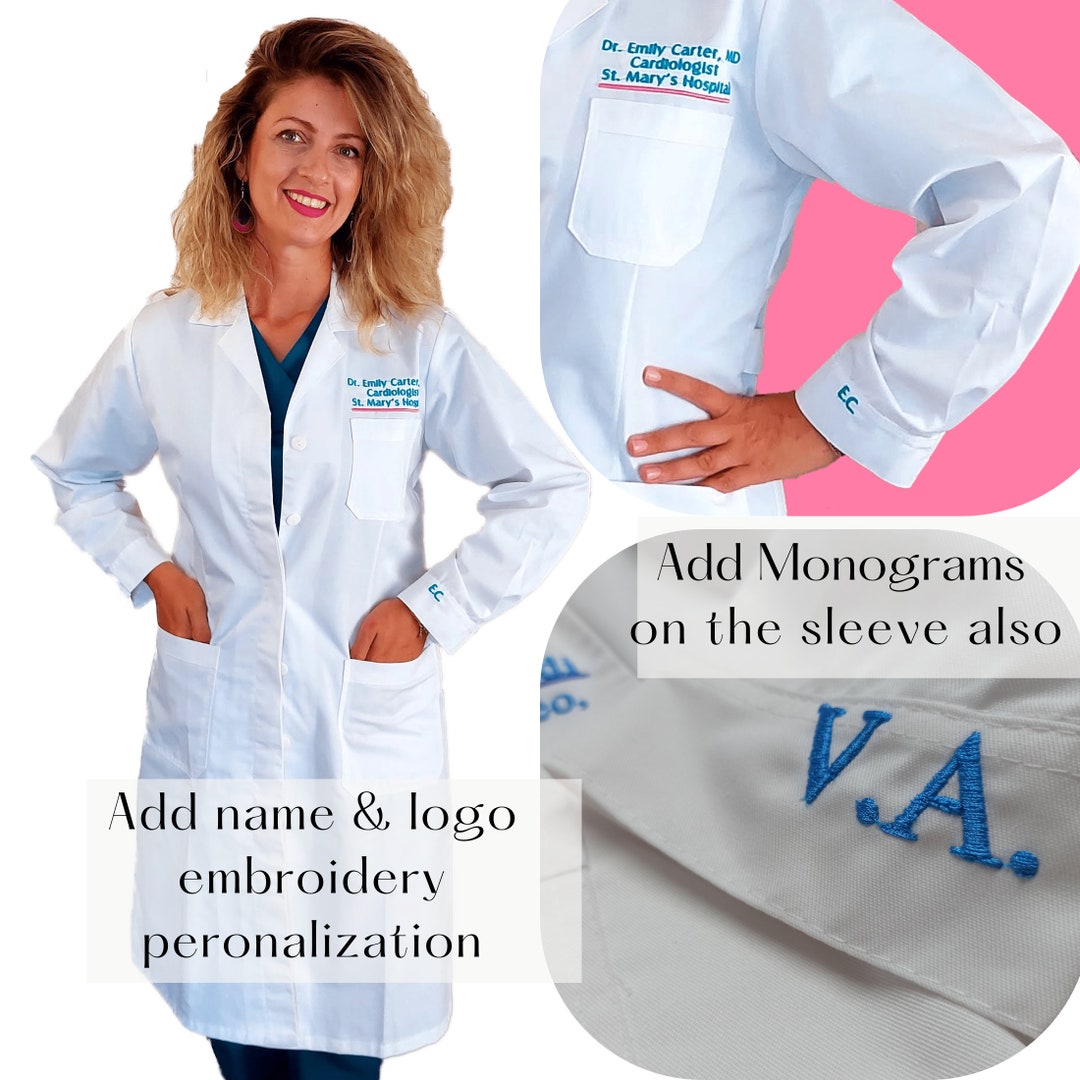 Custom Personalized Embroidered Lab Coat, Doctor Women & Men ...