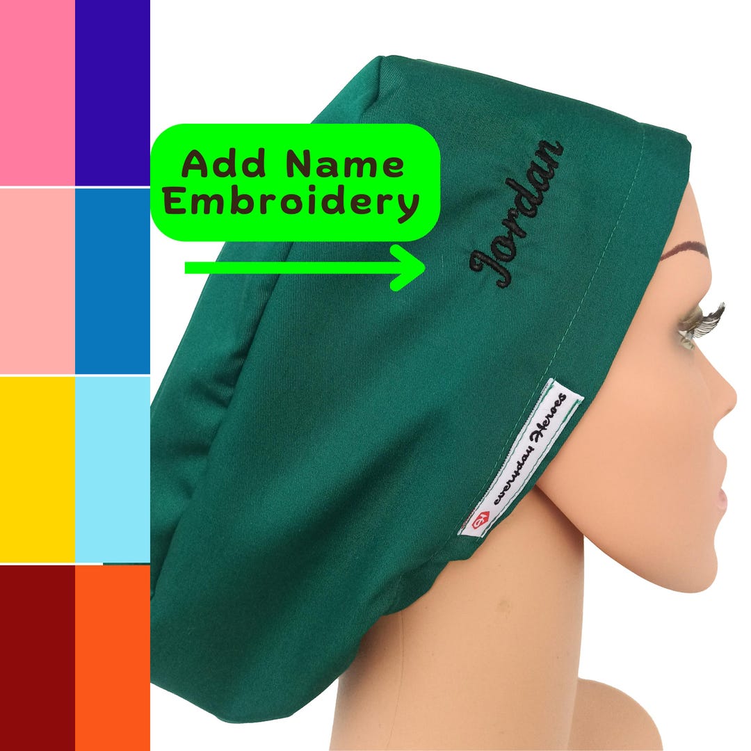 Custom Scrub Cap With Text Satin Lined Euro Scrub Hat for Women ...