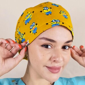 Anime Cartoon Custom Scrub Cap, Satin Lined Euro Scrub Hat, Name ...