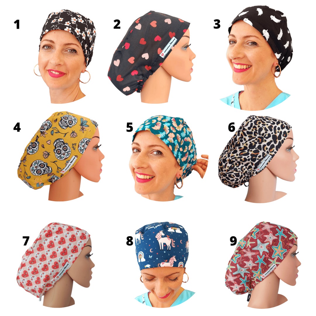 45 Scrub Caps for Women Surgical Caps Satin Lined Scrub - Etsy