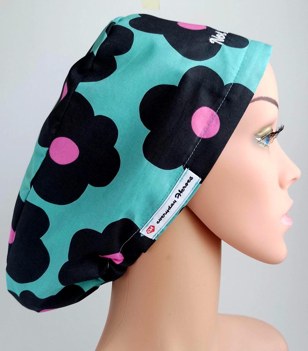 Scrub Cap Floral Nurse Surgical Cap Dermatology Custom Name Embroidery ...