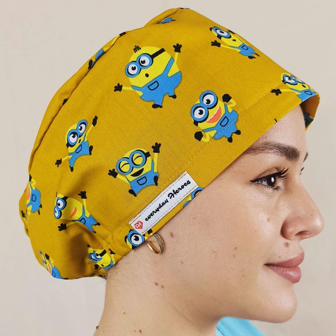 Anime Cartoon Custom Scrub Cap, Satin Lined Euro Scrub Hat, Name ...