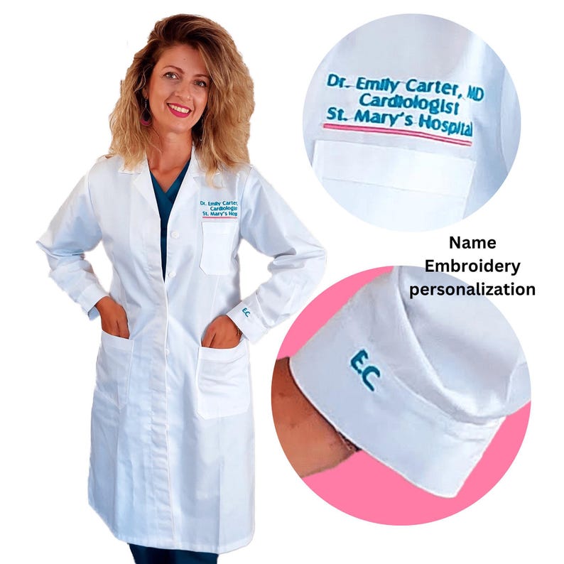 Custom Personalized Embroidered Lab Coat, Doctor Women & Men ...