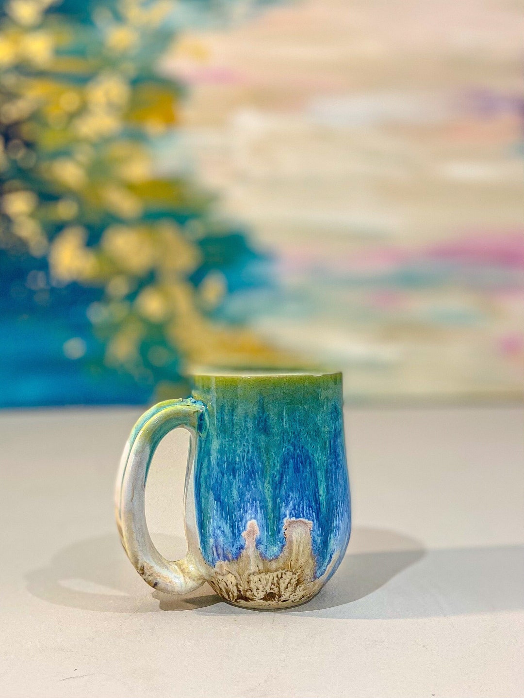 10 Oz. Handmade Beachy Ocean Mug - Etsy