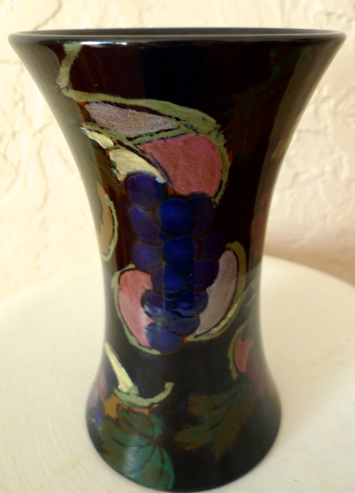 Antique Jacobean ROYAL STANLEY Ware CERAMIC Vase Deep Rich Colours ...