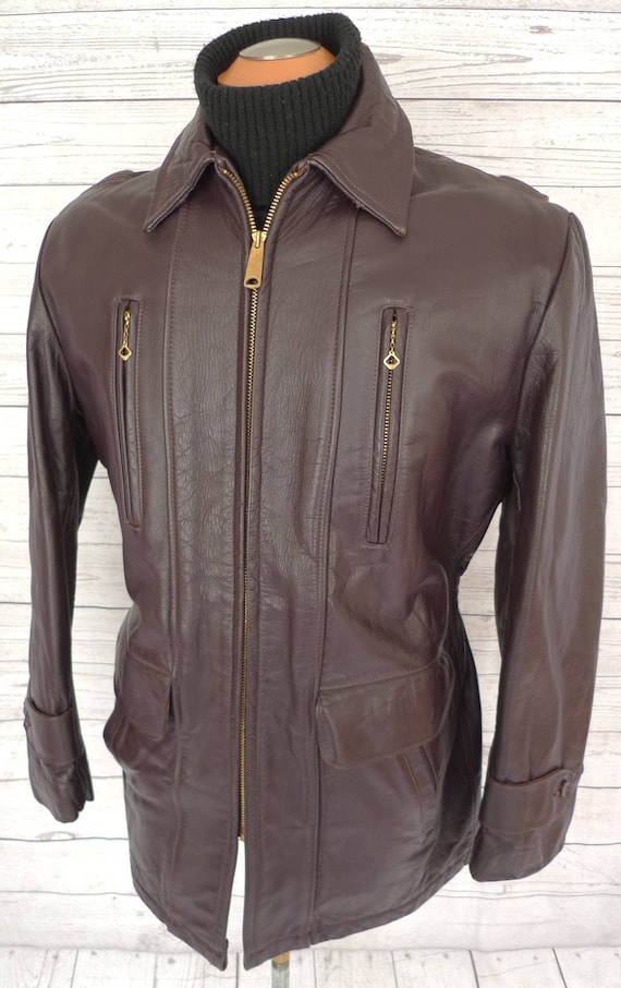 ViNTAGE 1950s SEARS HERCULES Leather Jacket 50's STEE… - Gem