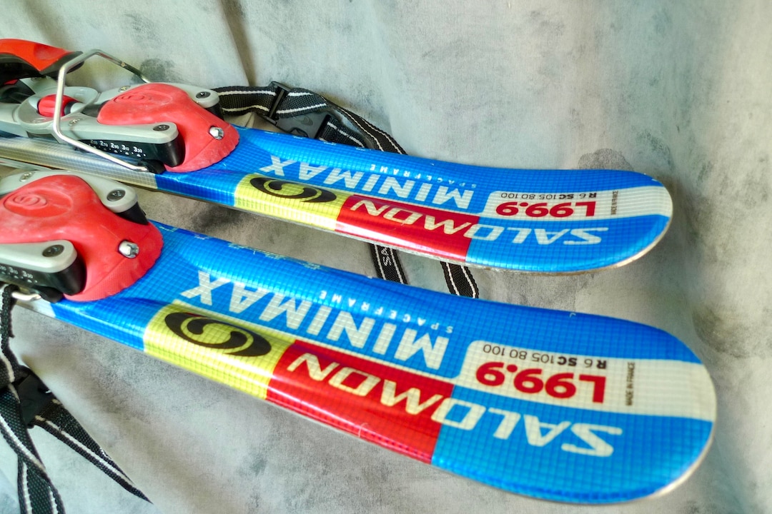 SALOMON Minimax SPACEFRAME Mini Skis SNOWBLADES 99cm Made in France ...