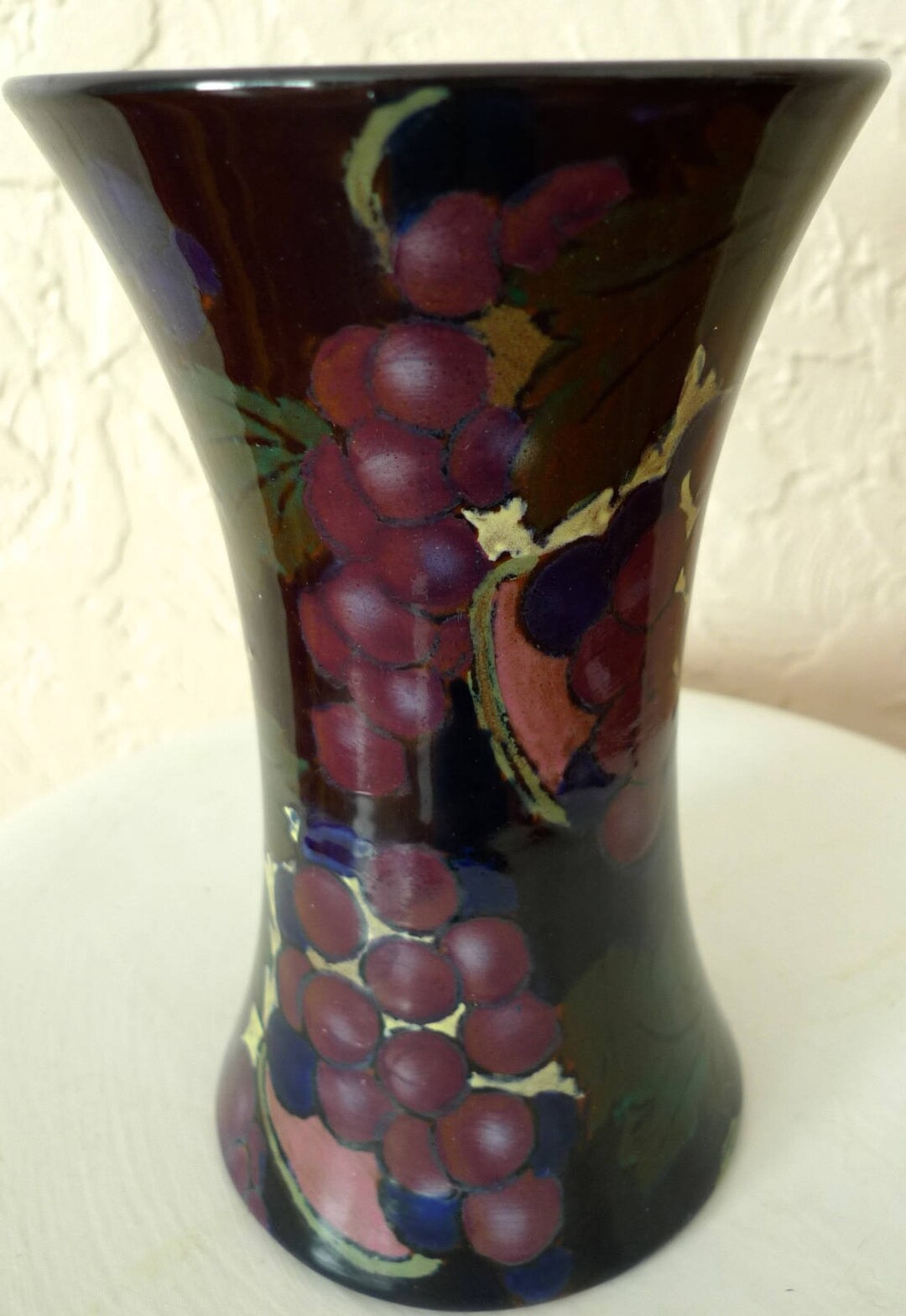Antique Jacobean ROYAL STANLEY Ware CERAMIC Vase Deep Rich Colours ...