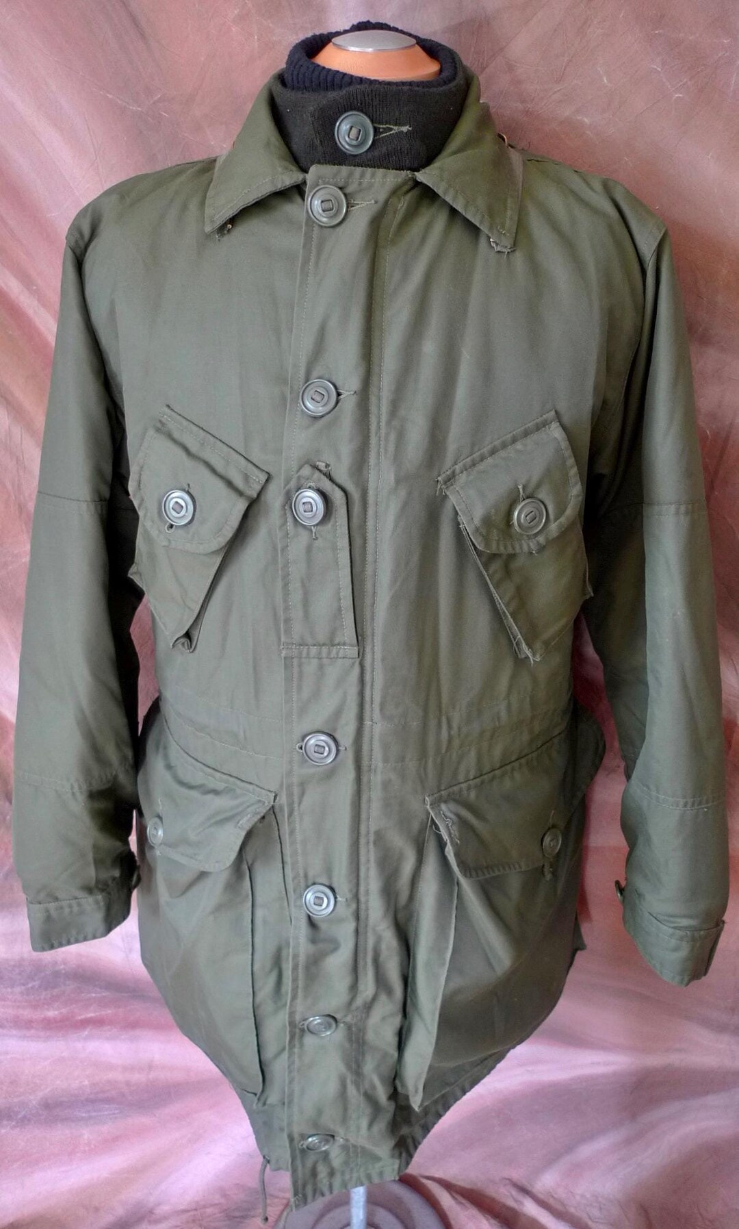 Vintage ARMY Military Extreme Cold Weather COMBAT Coat OG 107 Parka ...