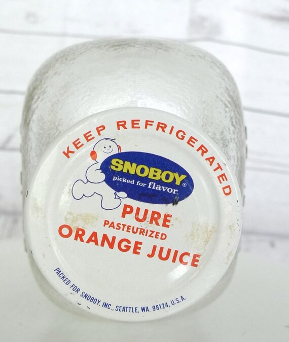 Vintage SNOBOY Orange JUICE 64.oz Glass BOTTLE Jug Seattle | Etsy