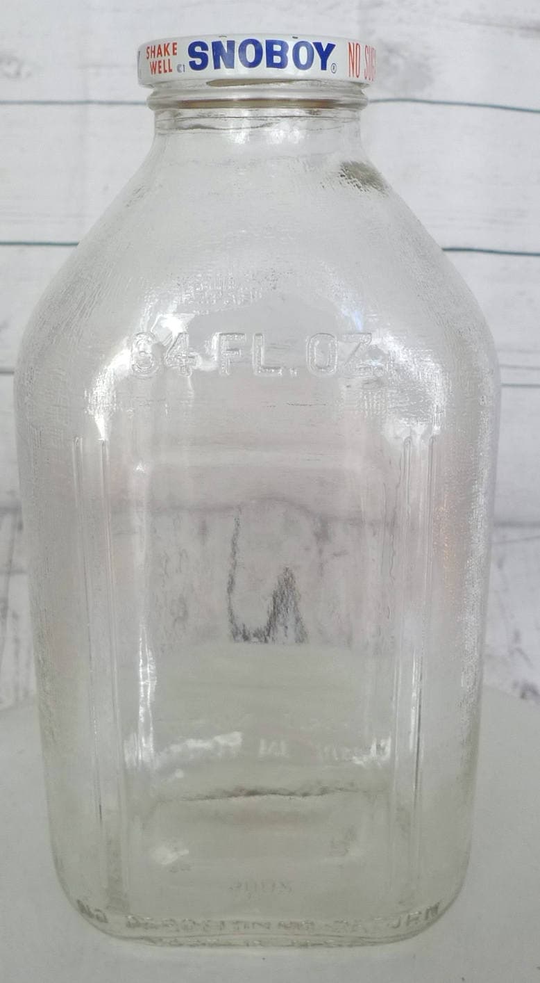 Vintage SNOBOY Orange JUICE 64.oz Glass BOTTLE Jug Seattle Made in Usa ...