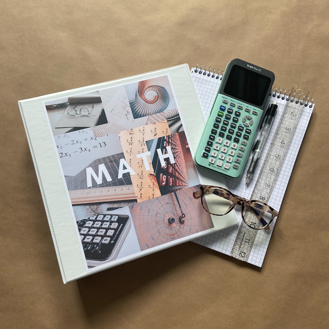 Math Collage Binder Cover | Aesthetic School Supplies - Etsy
