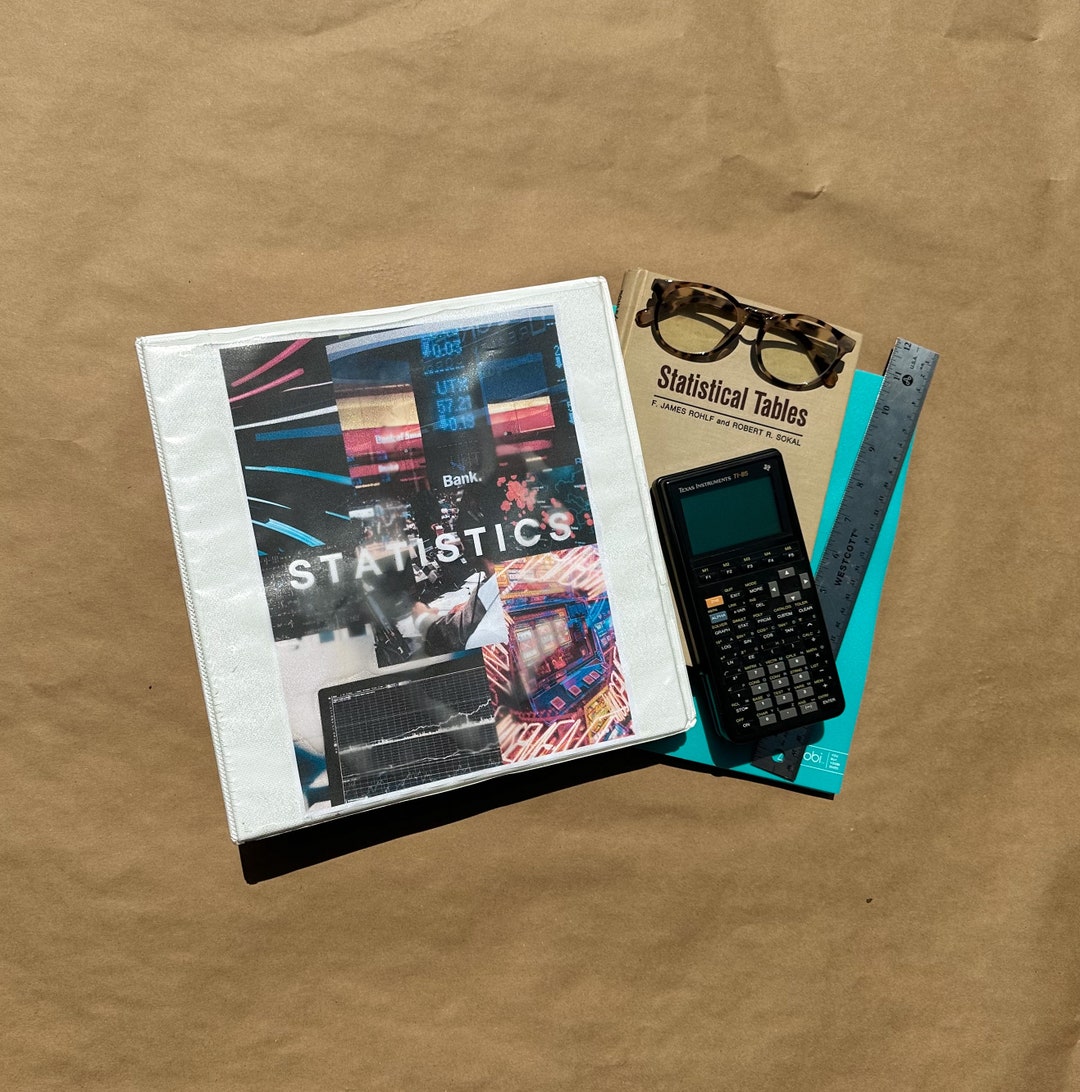 Statistics Collage Binder Cover | Aesthetic School Supplies - Etsy